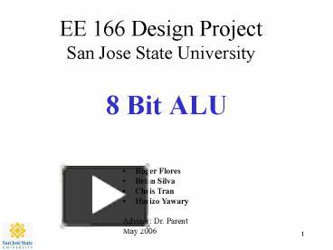 8 Bit ALU presentation | free to view