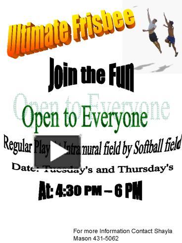 Ultimate Frisbee presentation | free to view
