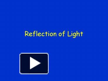 PPT – Reflection of Light PowerPoint presentation | free to download ...
