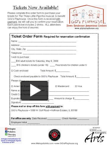 PPT – Ticket Order Form Required for reservation confirmation ...