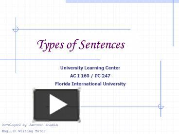 PPT – Types of Sentences PowerPoint presentation | free to view - id ...