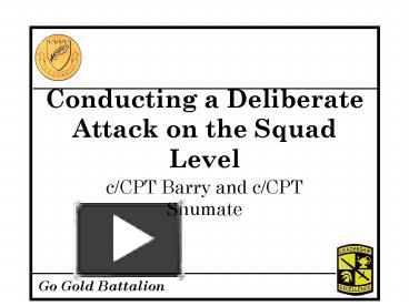 Conducting a Deliberate Attack on the Squad Level presentation | free ...