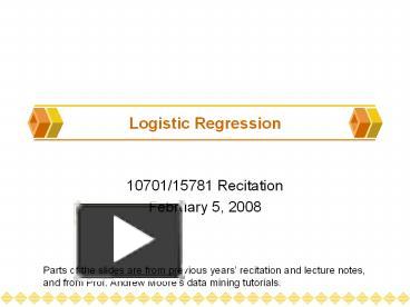 Logistic Regression presentation | free to download