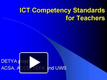 ICT Competency Standards for Teachers presentation | free to view