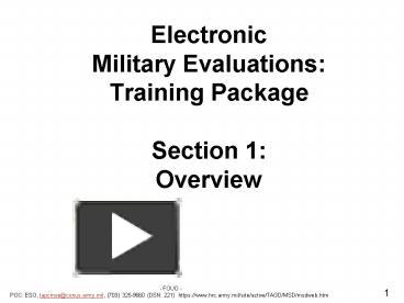 PPT – Electronic Military Evaluations: Training Package Section 1 ...