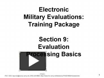 PPT – Electronic Military Evaluations: Training Package Section 9 ...
