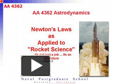 PPT – AA 4362 Astrodynamics PowerPoint presentation | free to view - id ...