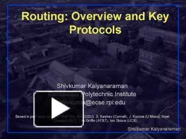 PPT – Routing: Overview and Key Protocols PowerPoint presentation ...