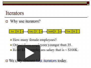 PPT – Iterators PowerPoint presentation | free to view - id: e710d-ZDc1Z