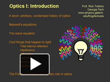 PPT – Optics I: Introduction PowerPoint presentation | free to view ...