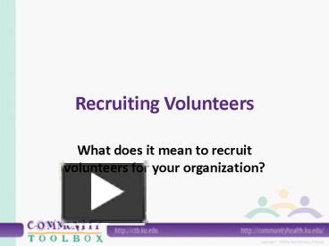 PPT – Recruiting Volunteers PowerPoint presentation | free to view - id ...