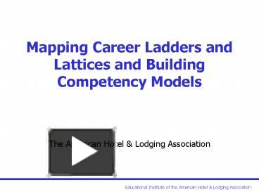 Mapping Career Ladders and Lattices and Building Competency Models ...