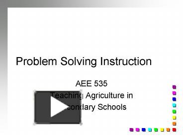 PPT – Problem Solving Instruction PowerPoint presentation | free to ...