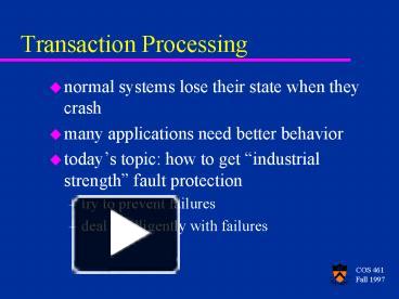 PPT – Transaction Processing PowerPoint presentation | free to view ...