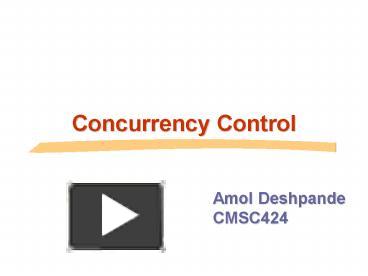 Concurrency Control presentation | free to view