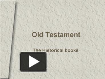 Old Testament presentation | free to download