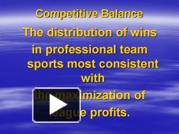 Competitive Balance presentation | free to view