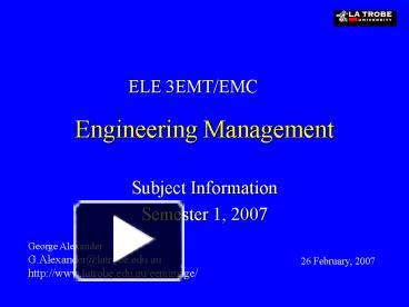 Engineering Management presentation | free to view