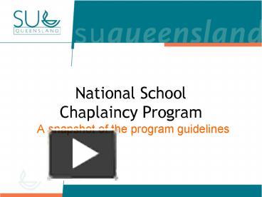 National School Chaplaincy Program presentation | free to view