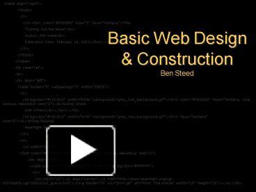PPT – Basic Web Design PowerPoint presentation | free to download - id ...
