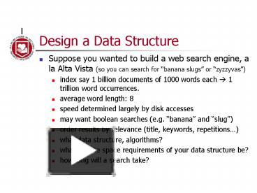 PPT – Design a Data Structure PowerPoint presentation | free to ...