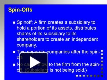 PPT – Spin-Offs PowerPoint presentation | free to download - id: e8cbc ...
