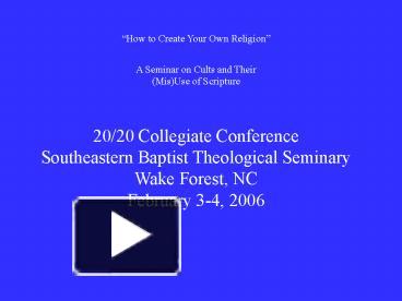 How to Create Your Own Religion presentation | free to view
