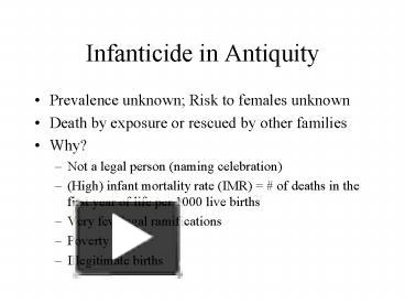 PPT – Infanticide in Antiquity PowerPoint presentation | free to view ...