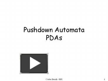 PPT – Pushdown Automata PDAs PowerPoint presentation | free to download ...