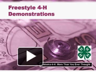 PPT – Freestyle 4H Demonstrations PowerPoint presentation | free to ...