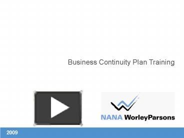 BUSINESS CONTINUITY PLAN TRAINING presentation | free to view