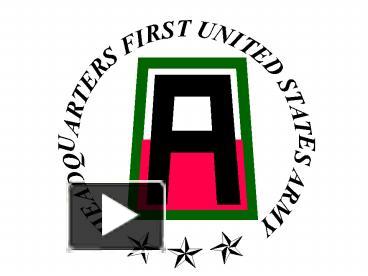 First U'S' Army Campaign Plan presentation | free to view