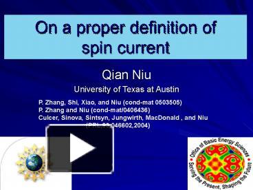 On a proper definition of spin current presentation | free to view