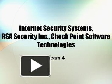 PPT – Internet Security Systems, RSA Security Inc', Check Point ...