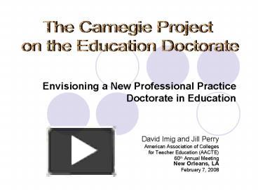 PPT – David Imig and Jill Perry PowerPoint presentation | free to view ...