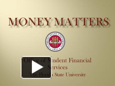 PPT – Money Matters PowerPoint presentation | free to view - id: ea4b-MjNjY
