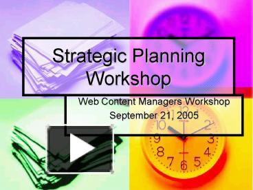 PPT – Strategic Planning Workshop PowerPoint presentation | free to ...
