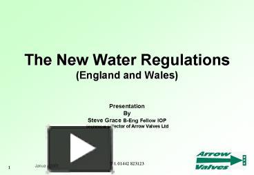 The New Water Regulations England and Wales presentation | free to view