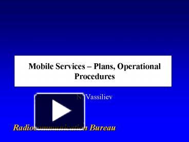 Mobile Services Plans, Operational Procedures presentation | free to view