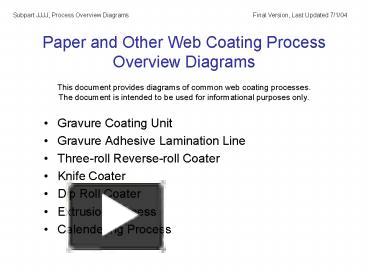 Paper and Other Web Coating Process Overview Diagrams This document ...