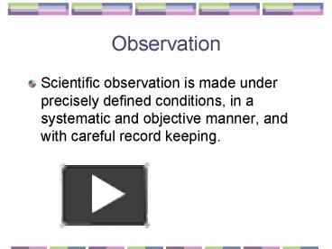 Observation presentation | free to view