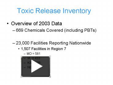 PPT – Toxic Release Inventory PowerPoint presentation | free to view ...