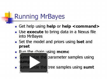 PPT – Running MrBayes PowerPoint presentation | free to view - id ...