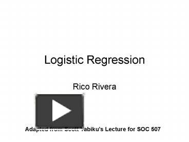 Logistic Regression presentation | free to download