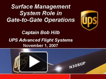 PPT – Surface Management System Role in GatetoGate Operations Captain ...
