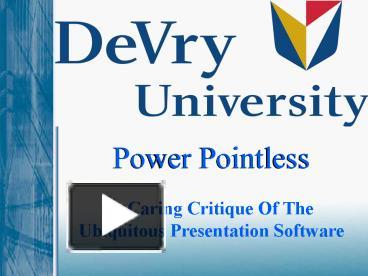 Power Pointless presentation | free to view