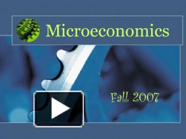 Microeconomics presentation | free to view