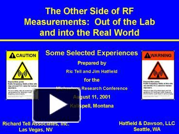 PPT – The Other Side of RF Measurements: Out of the Lab and into the ...