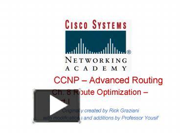 CCNP Advanced Routing presentation | free to view