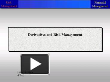 Derivatives and Risk Management presentation | free to view